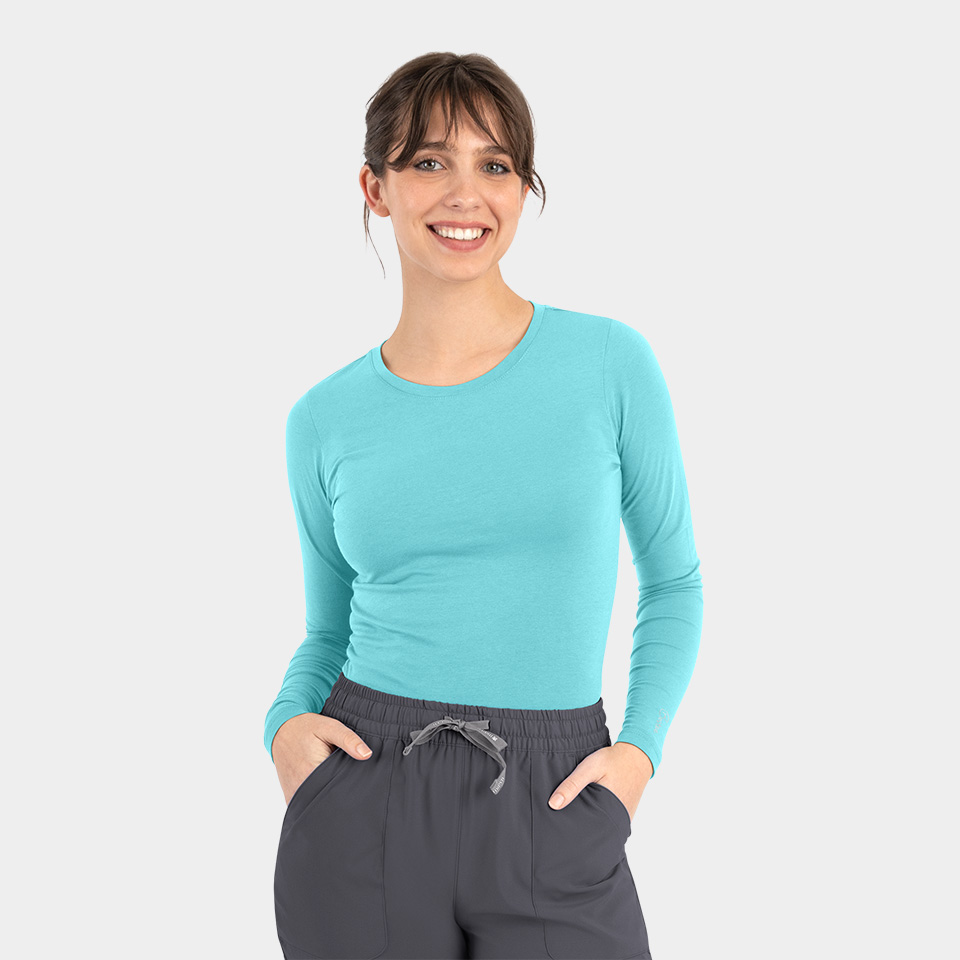 Women's Long Sleeve Underscrub Tee - Dubs Scrubs - Women's & Men's ...
