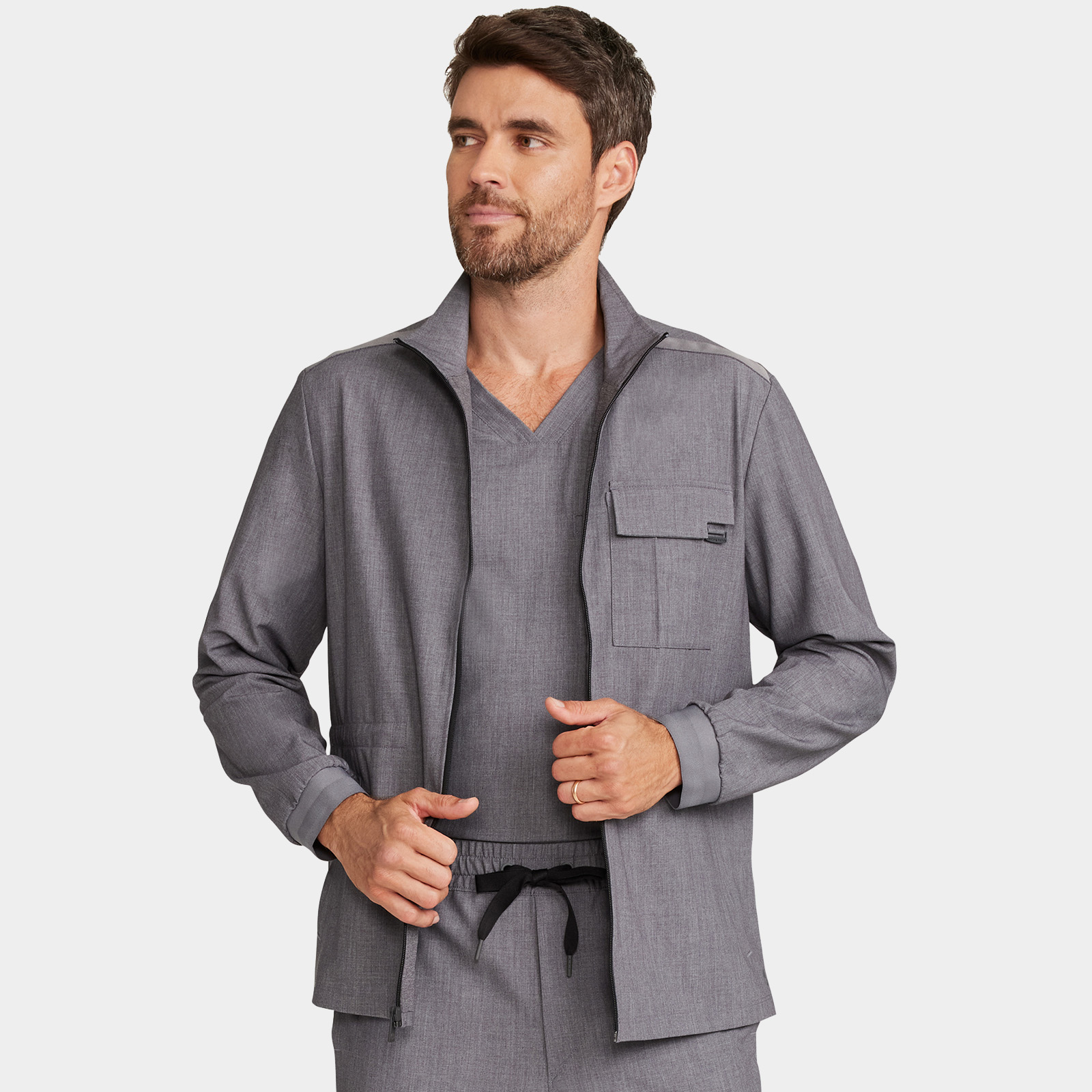 Men's Zip Front Utility Jacket | HH361 - Dubs Scrubs of Utah - Women's ...