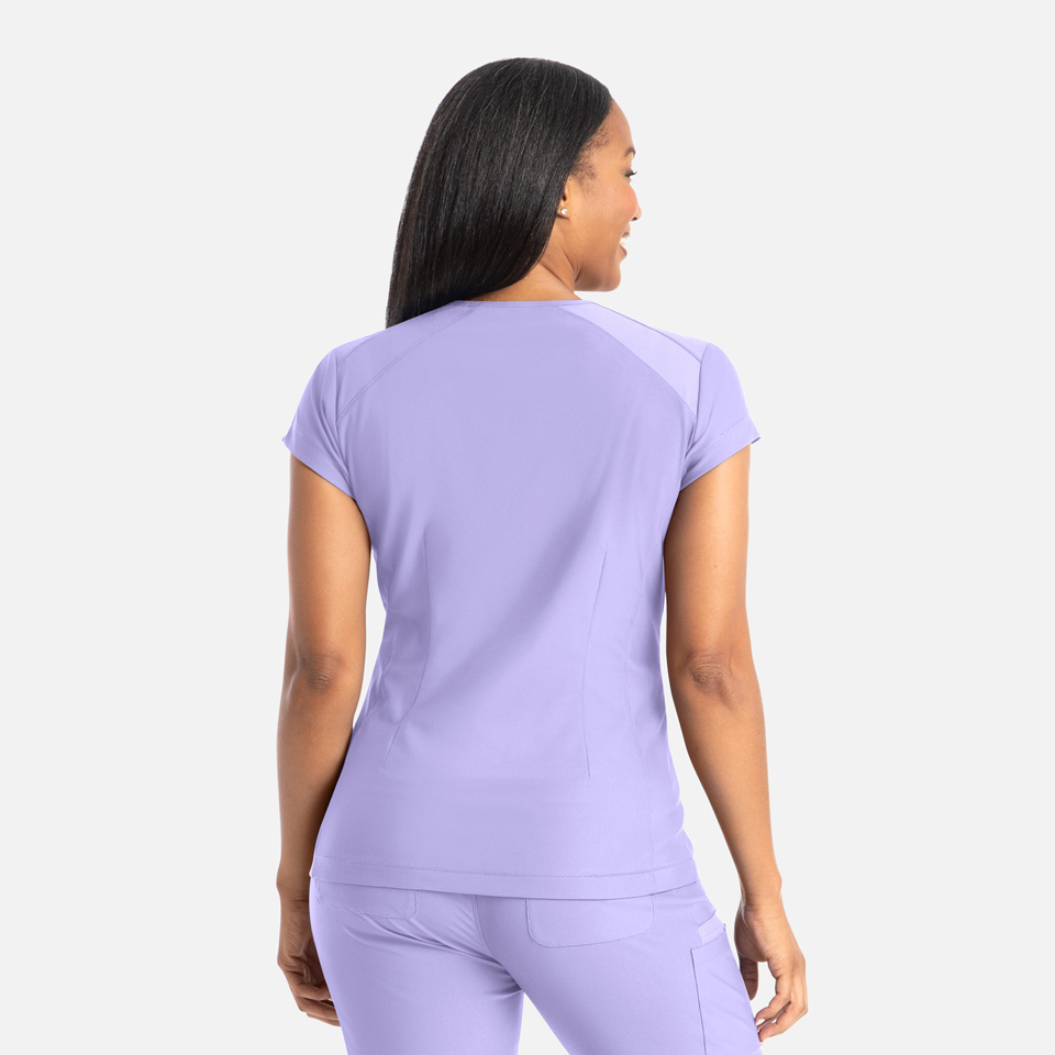 Zoe – Banded V-Neck Top | 2501 – Dubs Scrubs